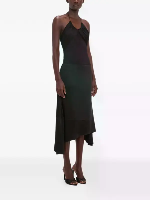 Victoria Beckham Asymmetric Midi Skirt - Black