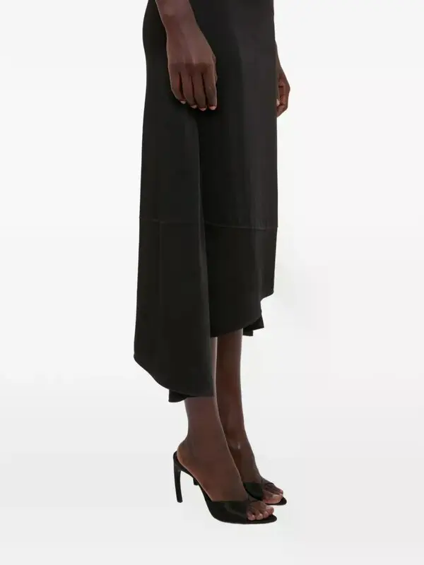 Victoria Beckham Asymmetric Midi Skirt - Black