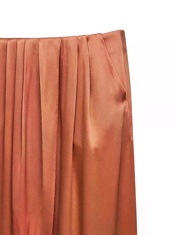 Giorgio Armani Pleated Wrap-front Skirt - Brown