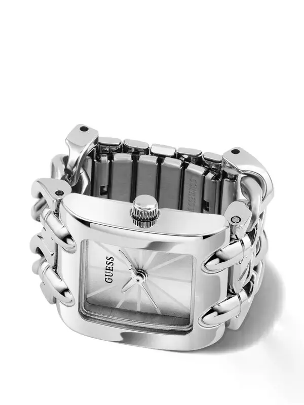 Guess Square Face Chain-link Bracelet Watch - Silver