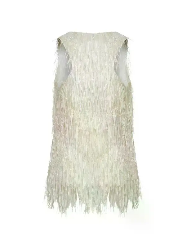 Co Metallic Fringe-trimmed Top - Neutrals