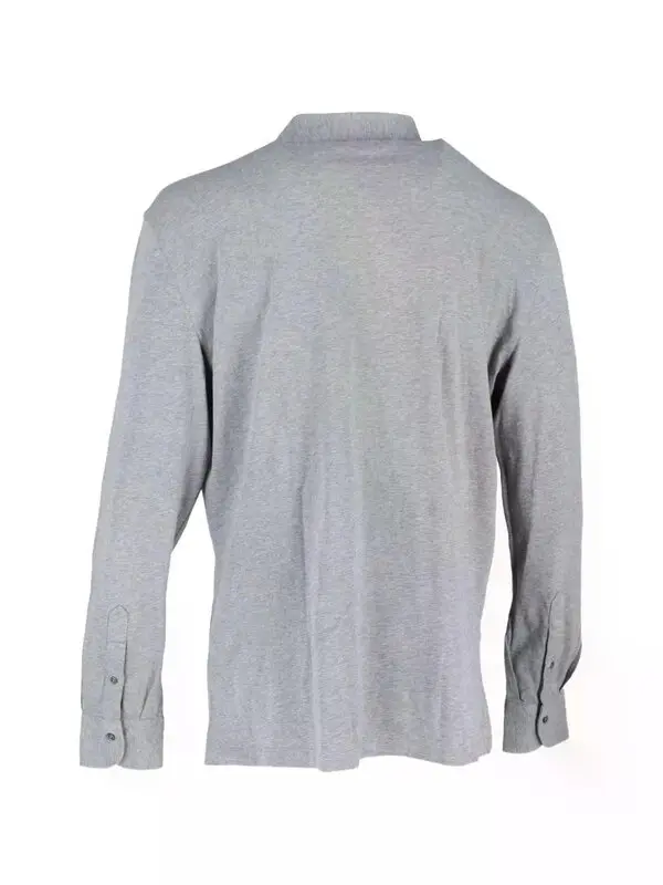Brunello Cucinelli Mélange-effect Long-sleeve Polo Shirt