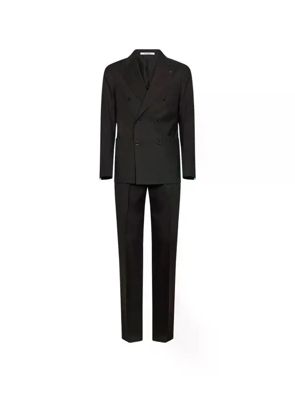 Tagliatore Double-breasted Virgin-wool Suit - Brown