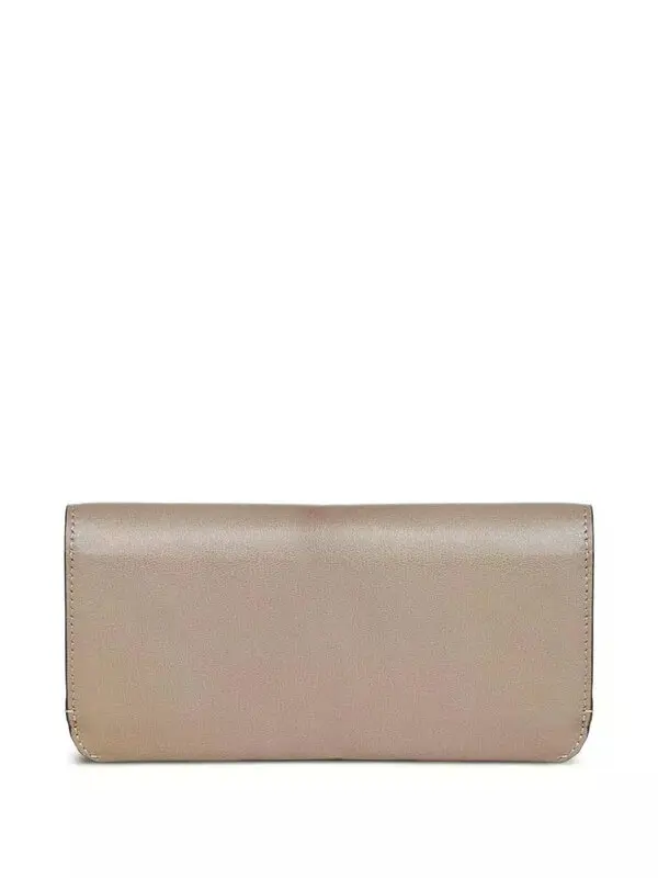 Fendi Twist-lock Leather Wallet - Neutrals