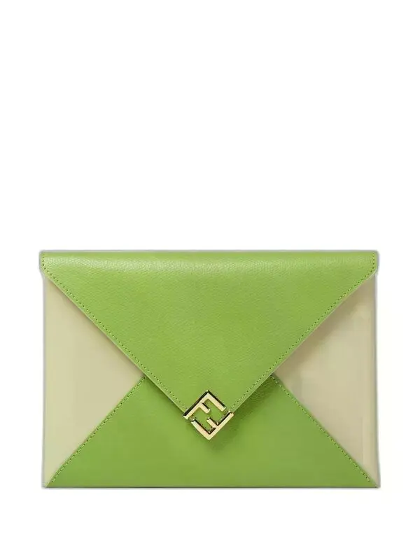Fendi Ff Leather Pouch - Neutrals