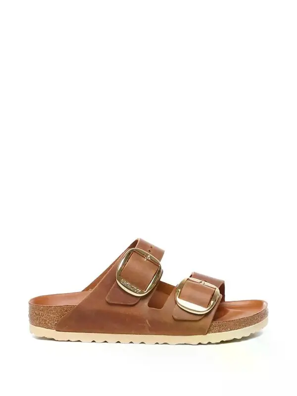 BIRKENSTOCK Leather Flat Sandals - Brown
