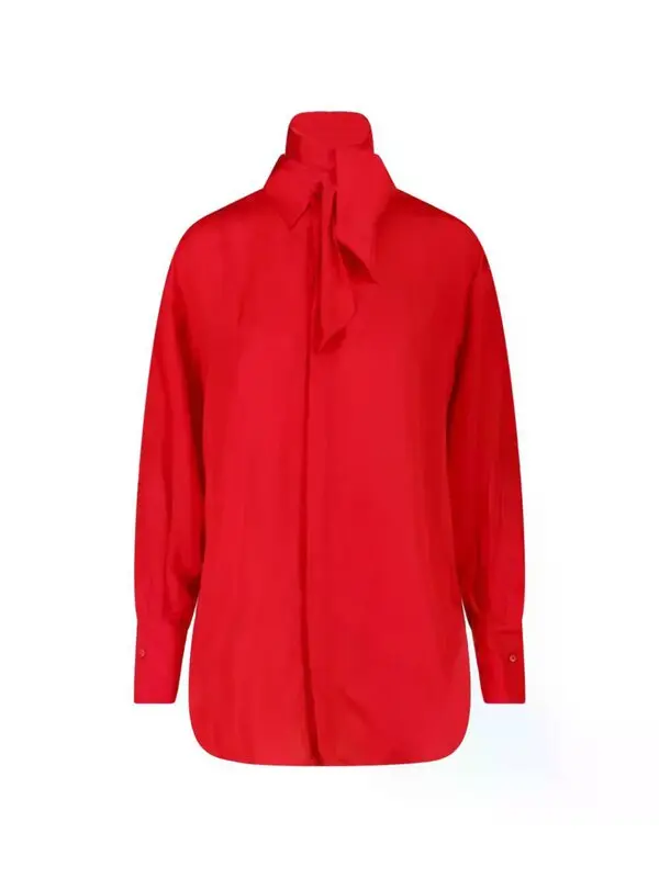 SA SU PHI Pussy-bow Satin Shirt