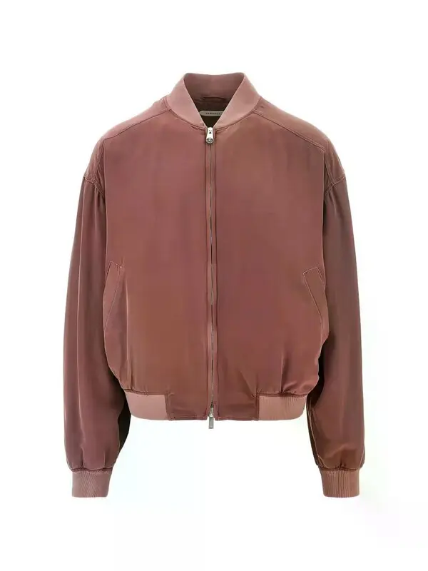 Versace Silk Bomber Jacket - Brown