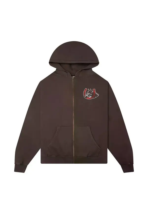 ONE OF THESE DAYS Valley Riders Zip-up Hoodie - Brown