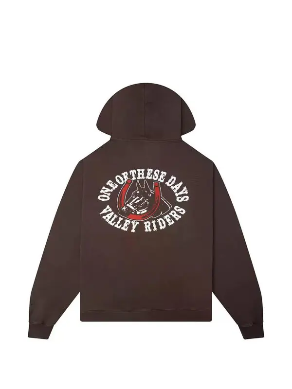 ONE OF THESE DAYS Valley Riders Zip-up Hoodie - Brown