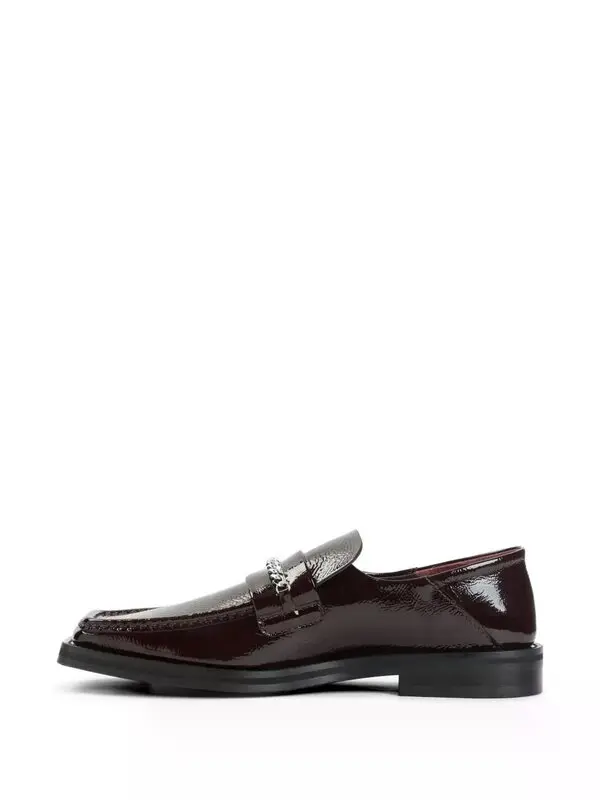 Martine Rose Chain-link Patent-leather Loafers - Red