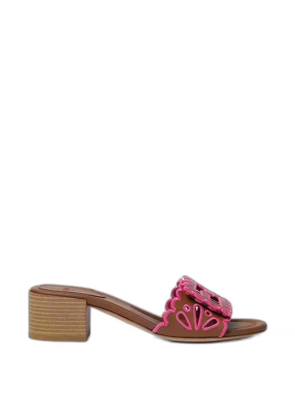 Fendi Scalloped Sandals - Brown