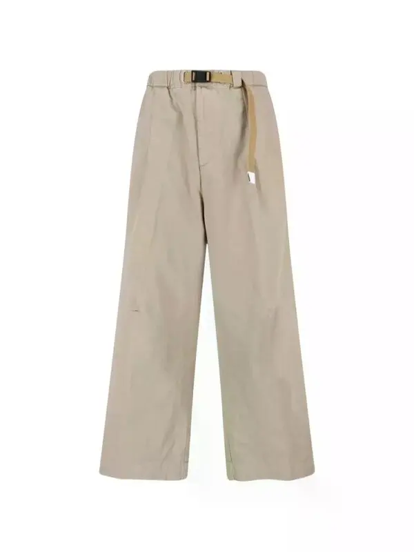 WHITE SAND Belted Wide-leg Trousers - Neutrals