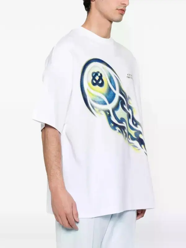 Casablanca Flaming Tennis Ball Graphic-print T-shirt