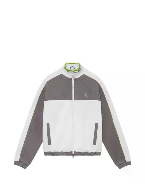Casablanca Tennis Jacquard Panelled Zip Sweatshirt - Grey