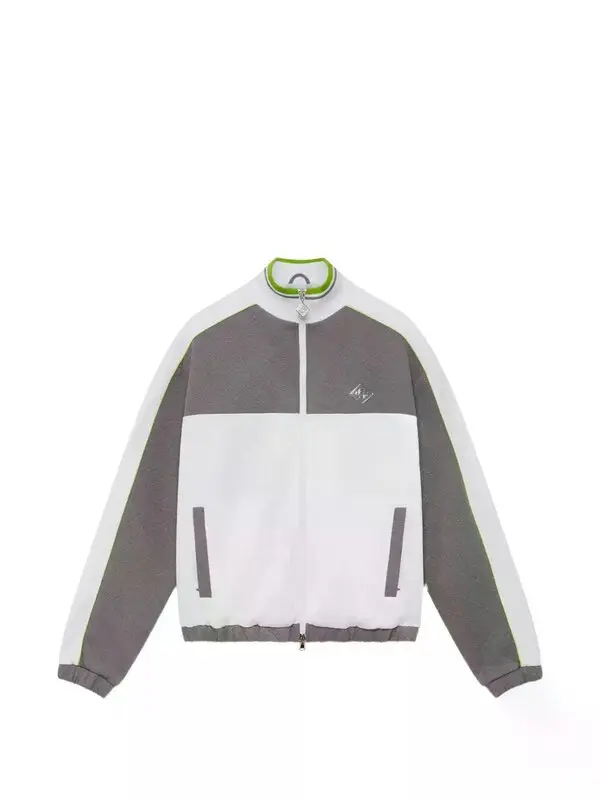 Casablanca Tennis Jacquard Panelled Zip Sweatshirt - Grey