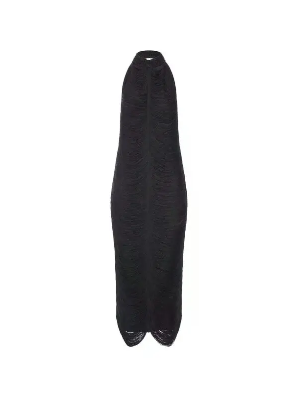 BLESS Beryl Fringed Midi Dress - Black