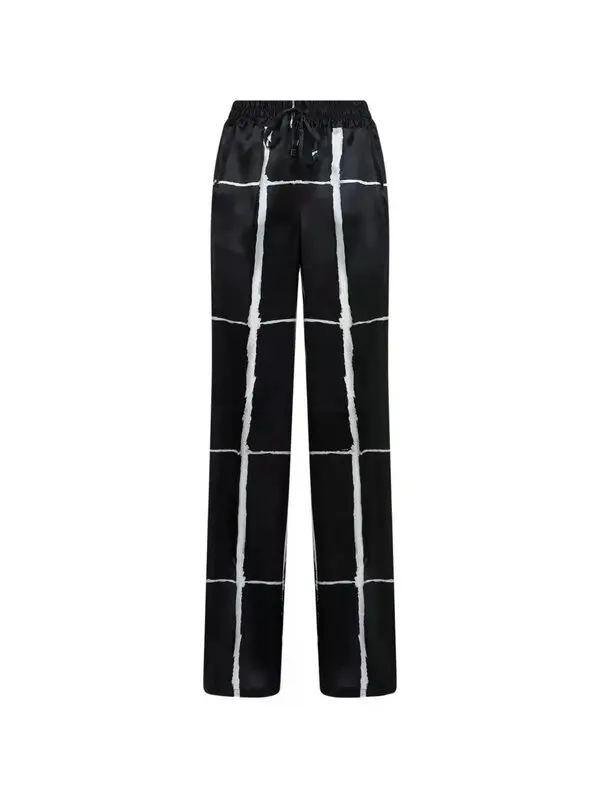 Kiton Geometric-print Silk Trousers