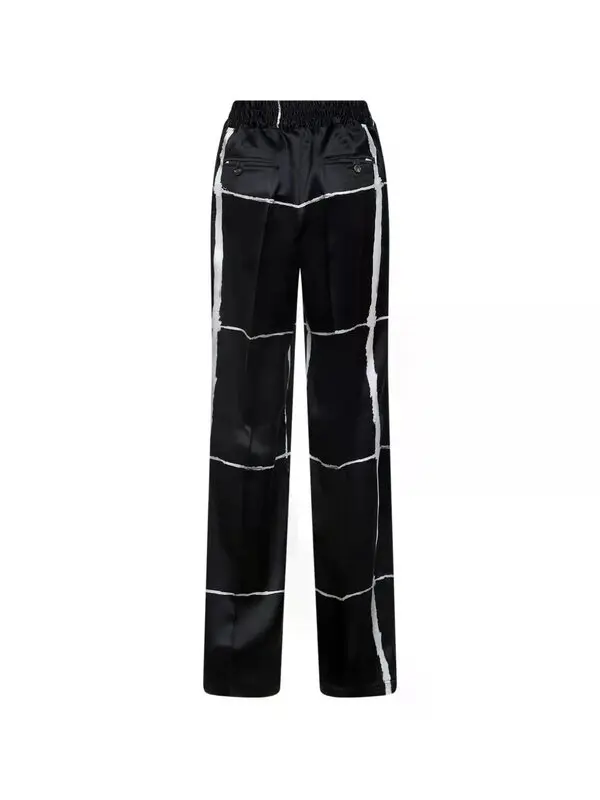 Kiton Geometric-print Silk Trousers