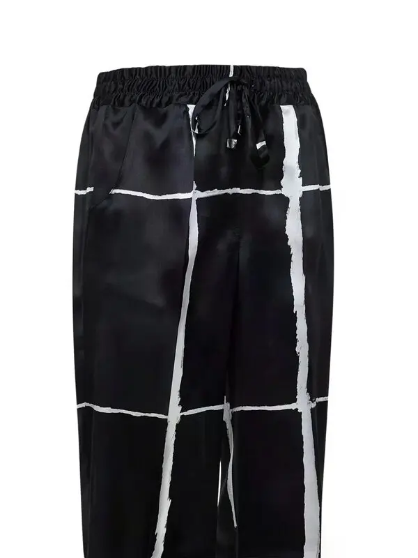 Kiton Geometric-print Silk Trousers
