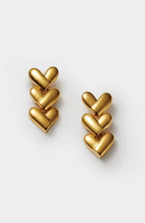KATIE LOXTON Heart Link Earrings - Gold Coated