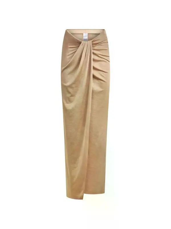 Andamane Anja Draped Midi Skirt - Neutrals