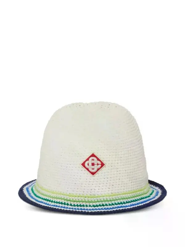 Casablanca Crochet-knit Bucket Hat - White
