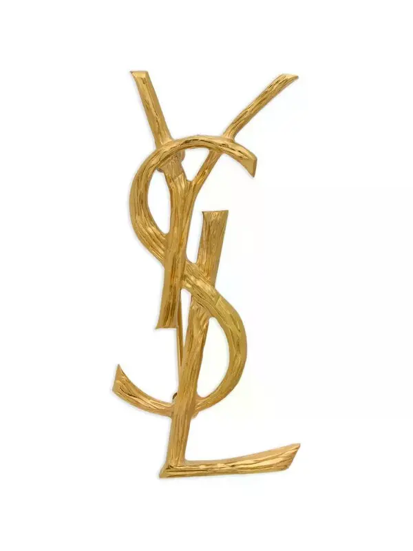 Saint Laurent Textured-finish Brooch - Gold