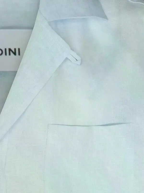 LARDINI Linen Camp-collar Shirt - Blue