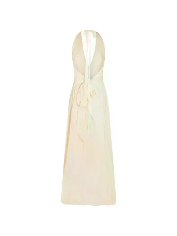 Blumarine Floral-appliqué Maxi Dress - Neutrals