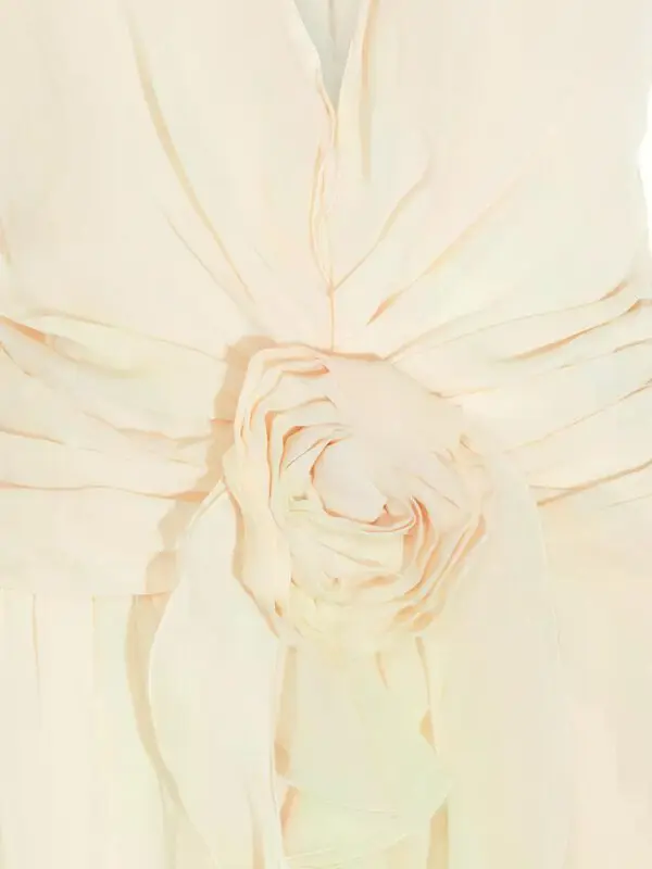 Blumarine Floral-appliqué Maxi Dress - Neutrals
