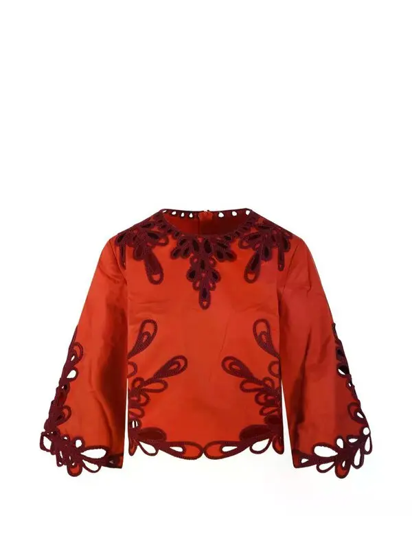Antik Batik Deva Cut-out Embroidered Top - Orange