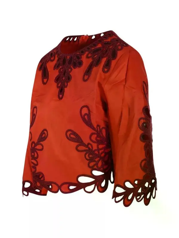 Antik Batik Deva Cut-out Embroidered Top - Orange