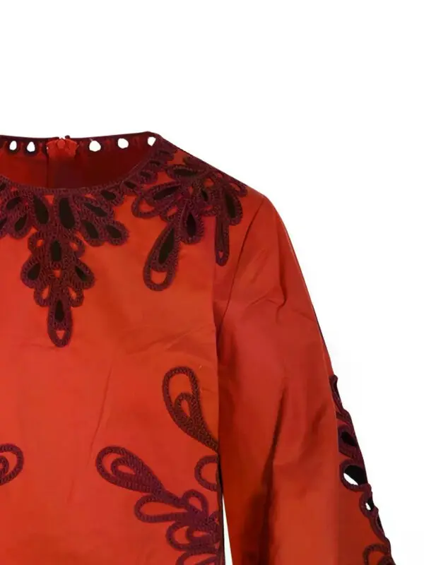 Antik Batik Deva Cut-out Embroidered Top - Orange