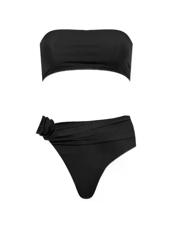 MAYGEL CORONEL Alheli Appliqué-ruched Bikini - Black
