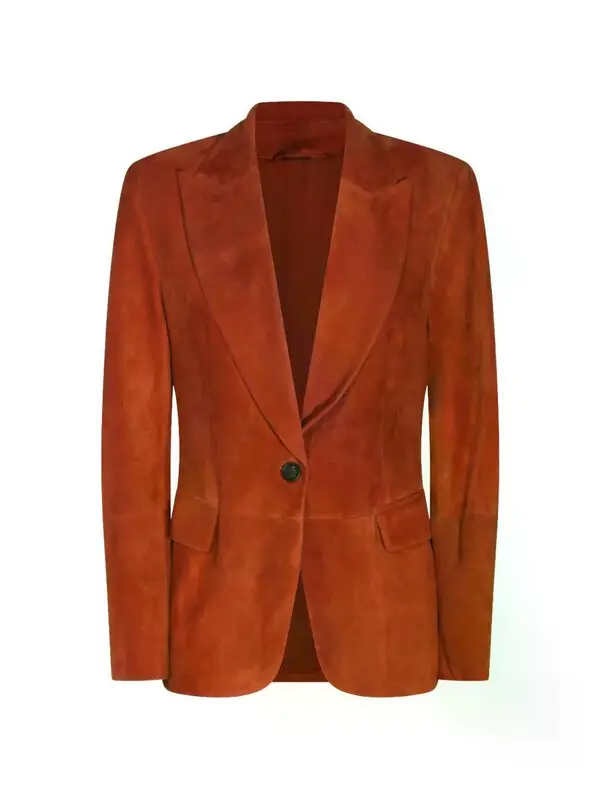 Brunello Cucinelli Suede Blazer With Monili Chain Detail