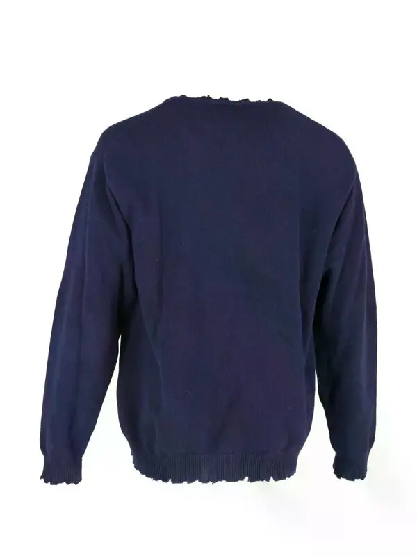 Balenciaga Logo-embroidered Pullover Sweater - Blue