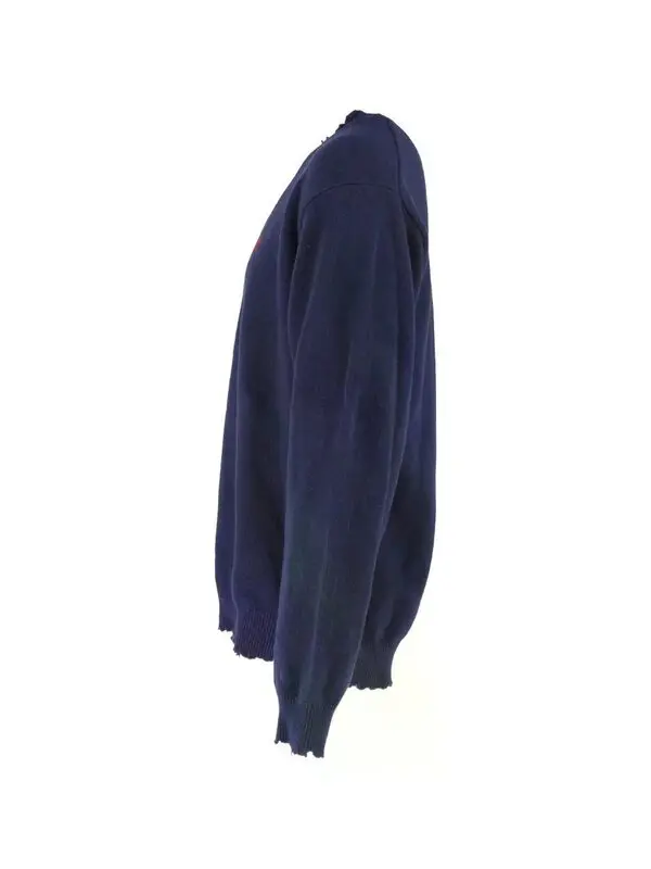 Balenciaga Logo-embroidered Pullover Sweater - Blue