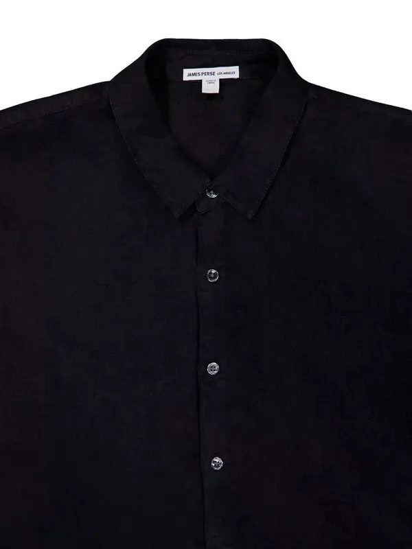 JAMES PERSE Long-sleeved Linen Shirt - Black