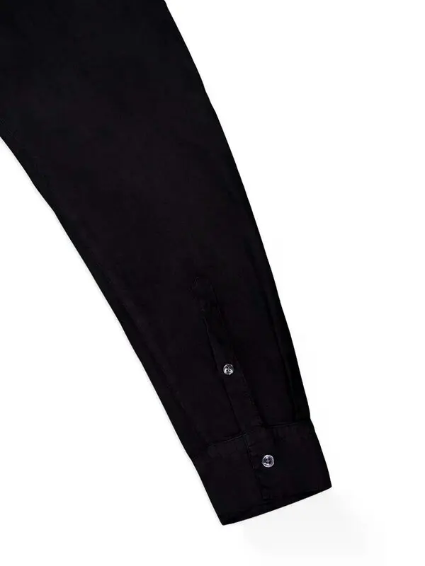 JAMES PERSE Long-sleeved Linen Shirt - Black