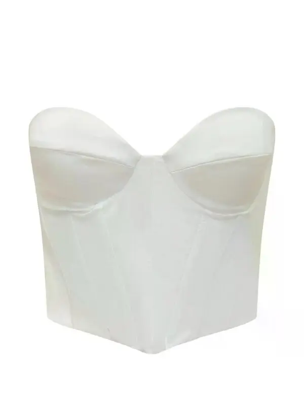 ACTUALEE Strapless Boned Bustier Top - White