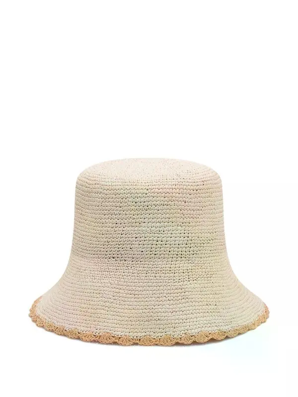 AMOR Y MEZCAL Sierra Woven-straw Bucket Hat - Neutrals