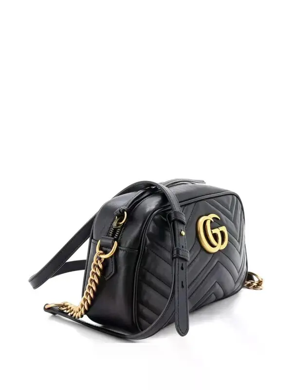 Gucci Gg Marmont Matelasse Leather Small Crossbody Bag - Black