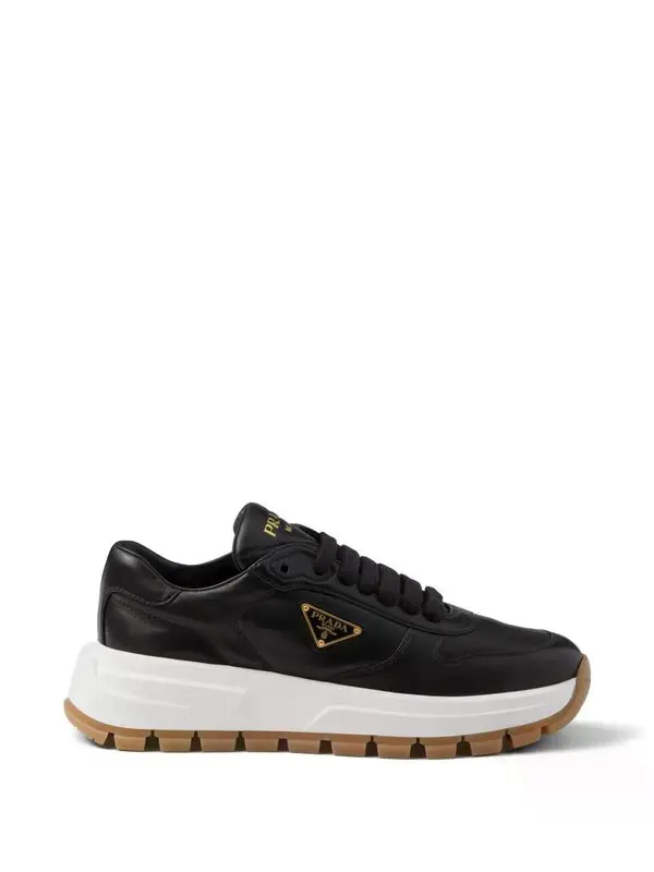 Prada Prax 01 Leather Sneakers - Black