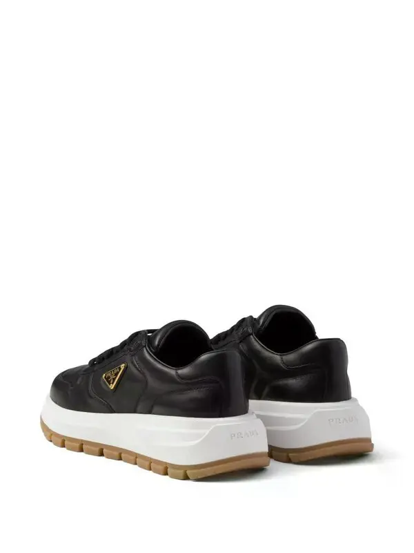 Prada Prax 01 Leather Sneakers - Black
