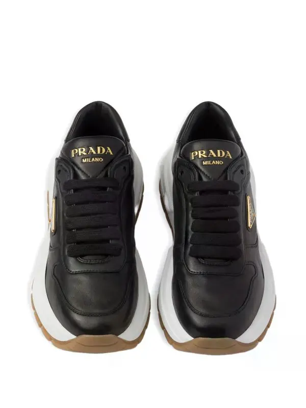 Prada Prax 01 Leather Sneakers - Black