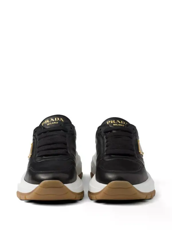 Prada Prax 01 Leather Sneakers - Black