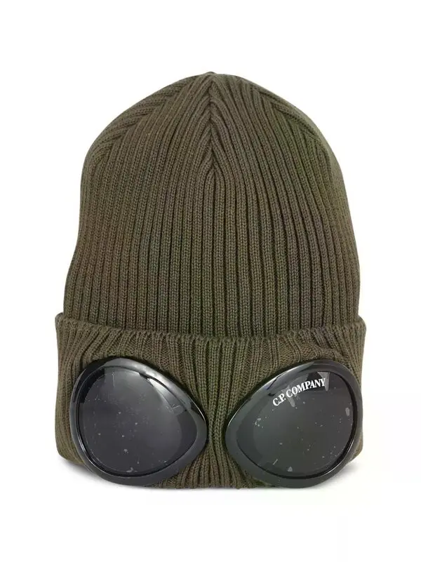 C.P. COMPANY Goggle Rib-knit Beanie - Green