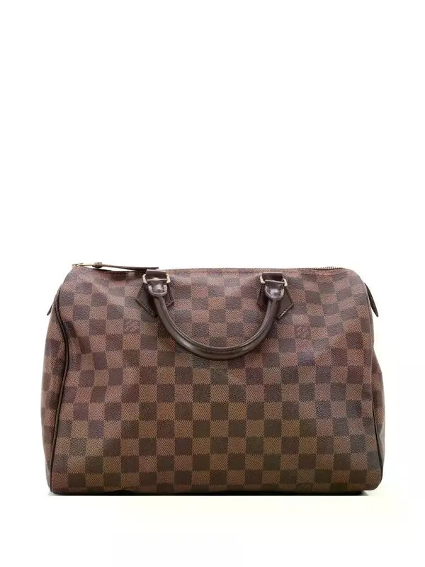 LOUIS VUITTON Speedy Handbag Damier 30 Satchel - Brown