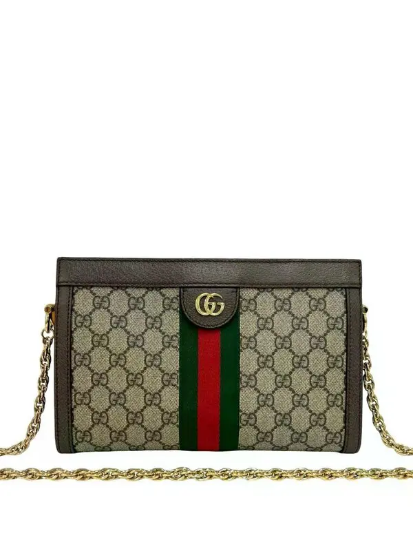 Gucci Small Gg Supreme Web Ophidia Chain Crossbody Bag 2016-2026 - Neutrals
